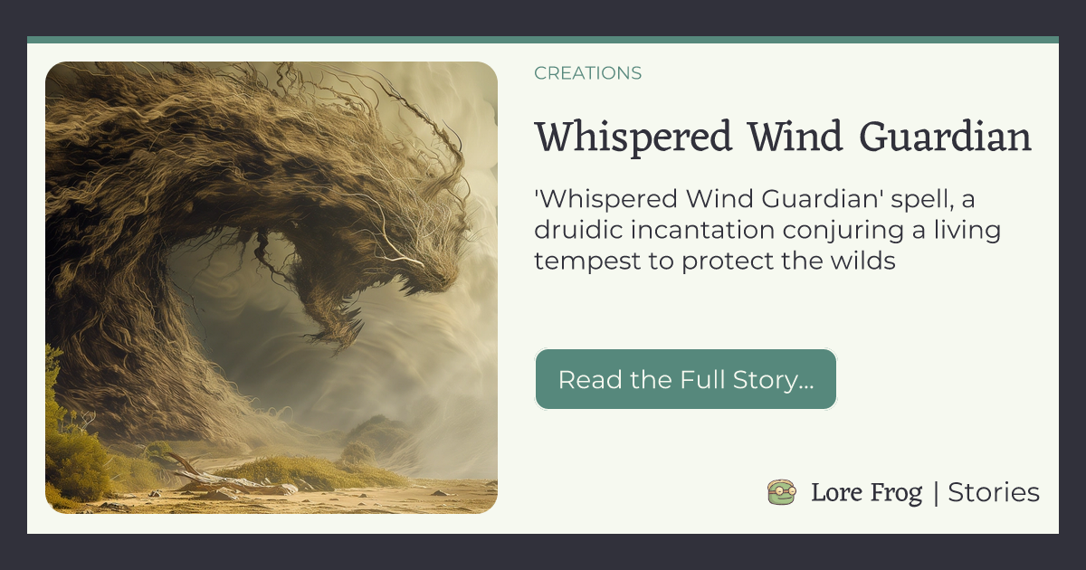 Whispered Wind Guardian, a Story from Lore Frog